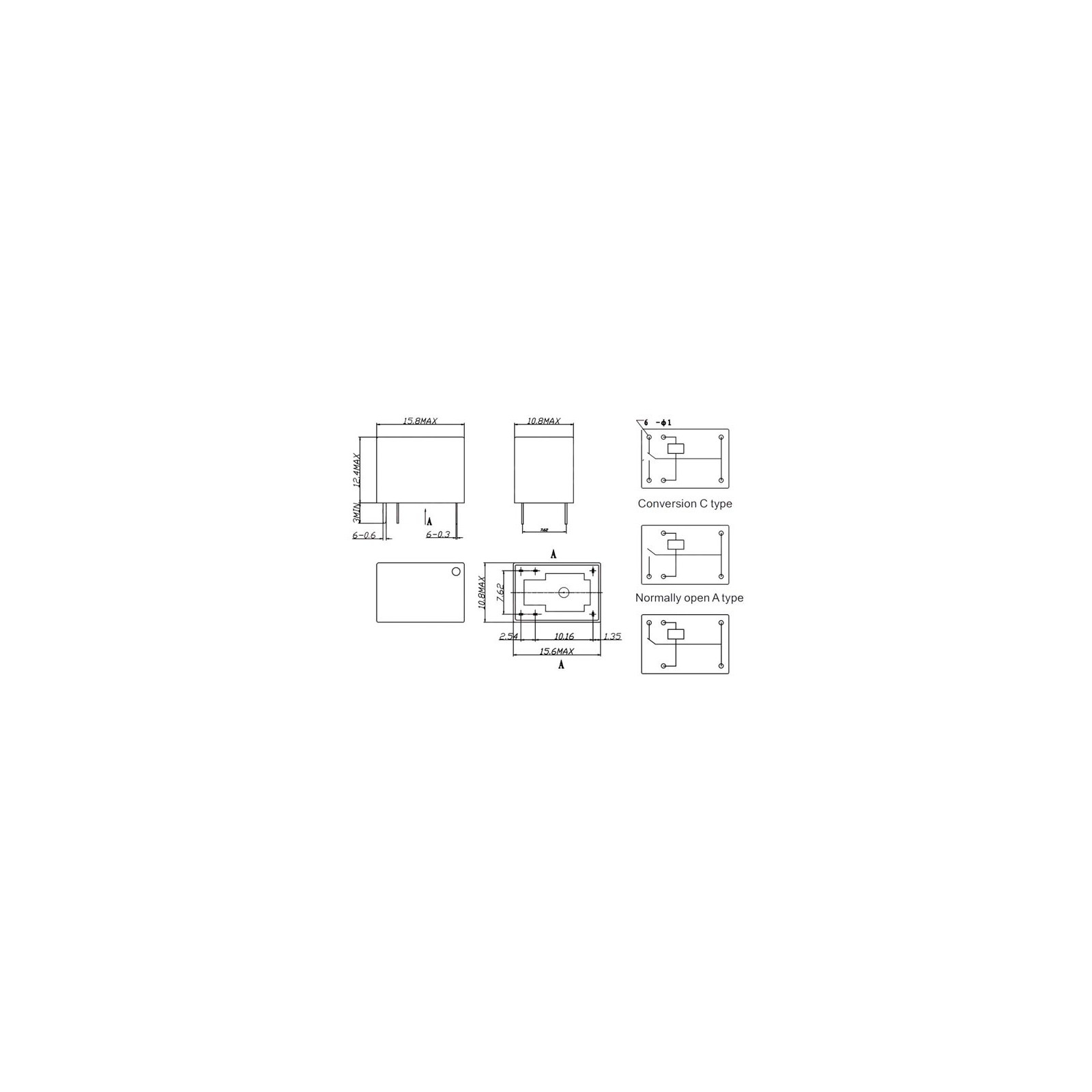 Relais 12V 320Ohm 2xRT 1A