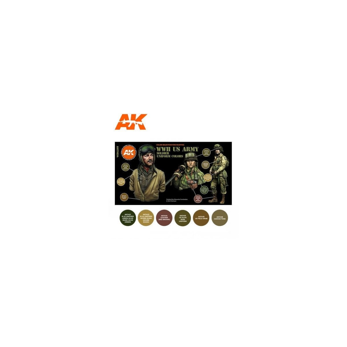 AK11634 WWII US ARMY SOLDIER UNIFORM COLORS