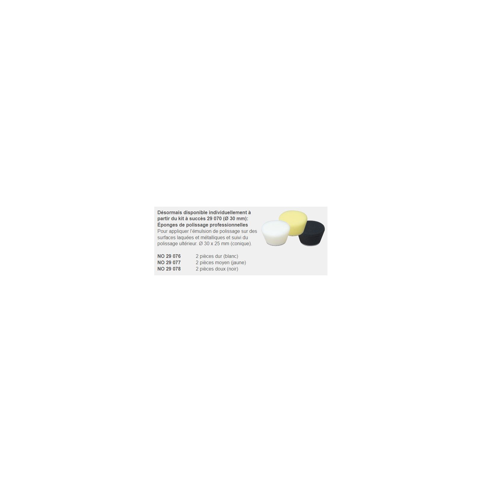 Eponges de polissage professionnelles diam. 30mm