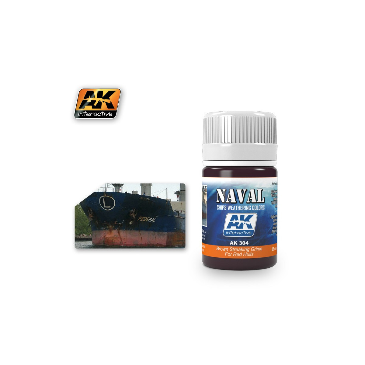 AK304 NAVAL Brown Streaking Grime For Red Hulls