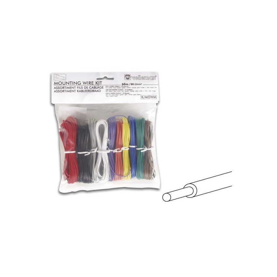 Assortiment Fil rigide 0,2mm² 60 metres