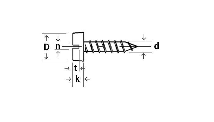 Vis à tôle tête cylindrique DIN 7971 en acier